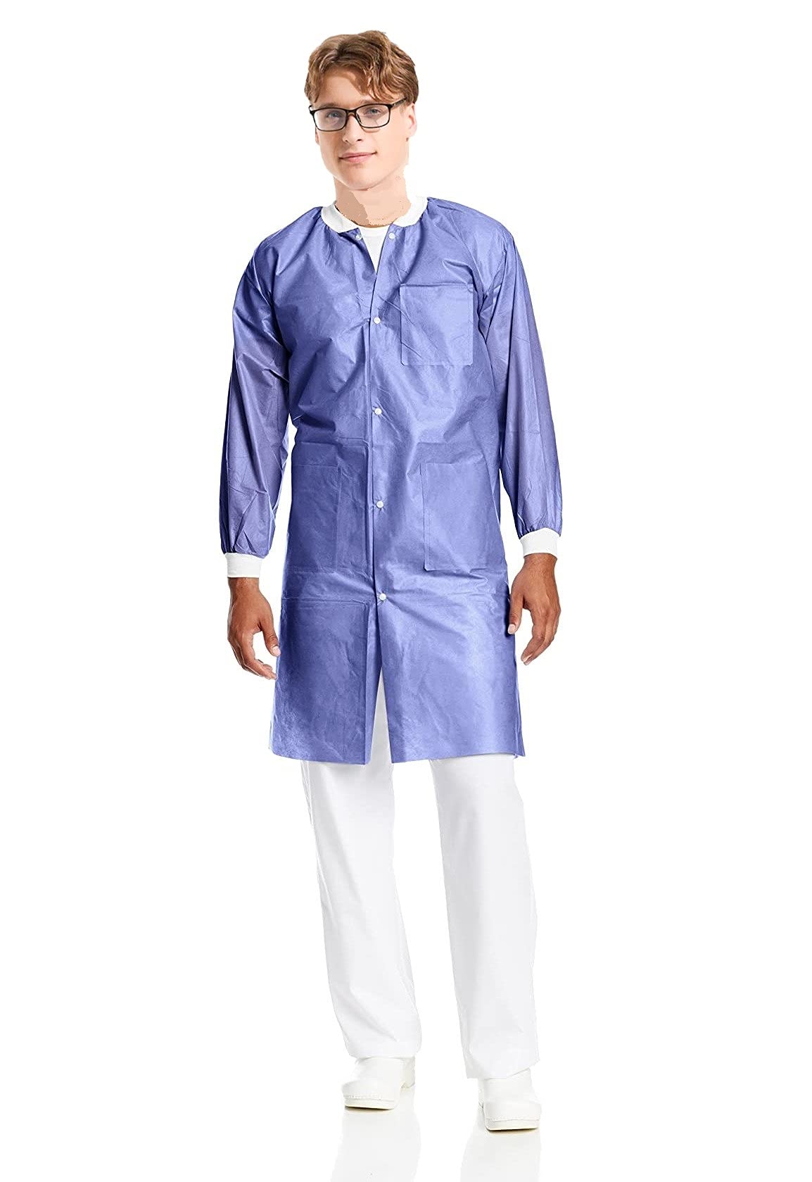 Amazon.com: Medical Nation 10 Pack Disposable Lab Coats - Durable 50g ...