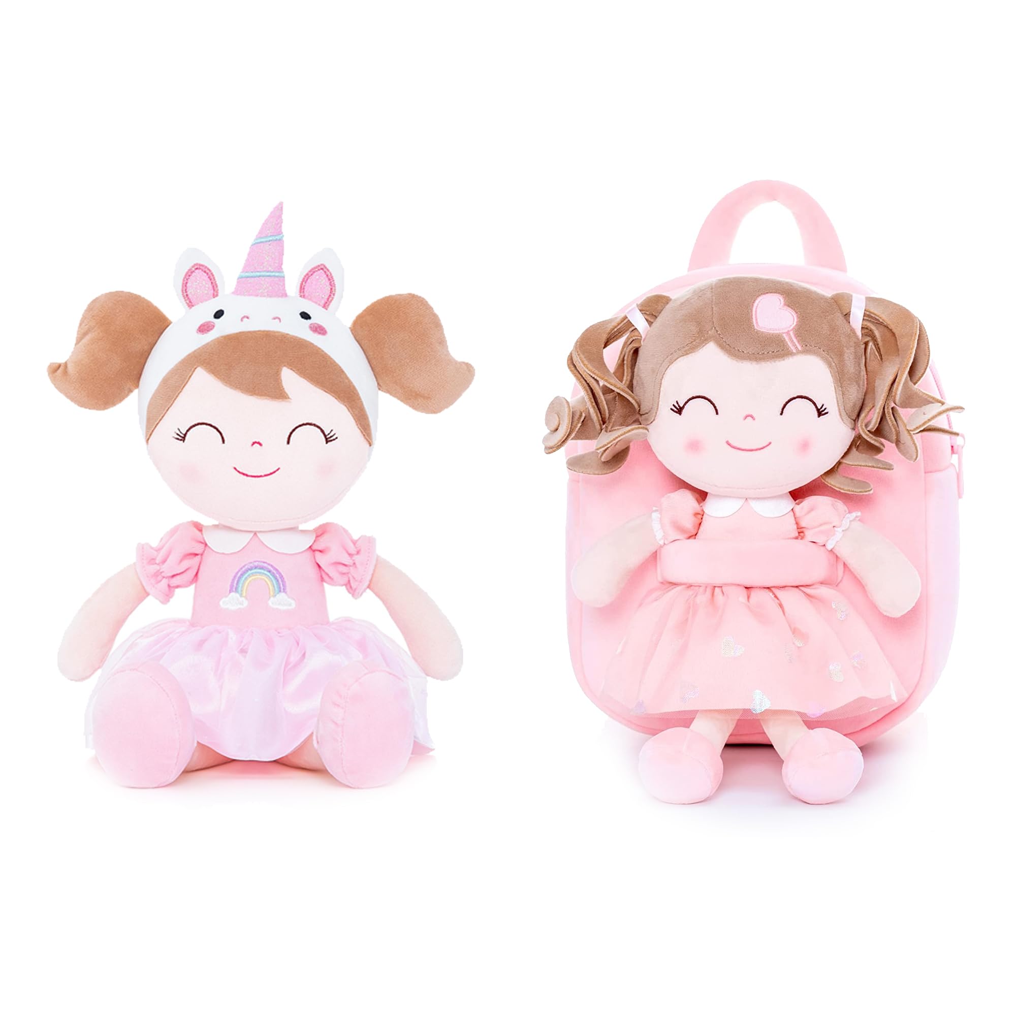 Amazon.com: Gloveleya Baby Girl Plush Doll & Toddler Girls Toy Backpack ...