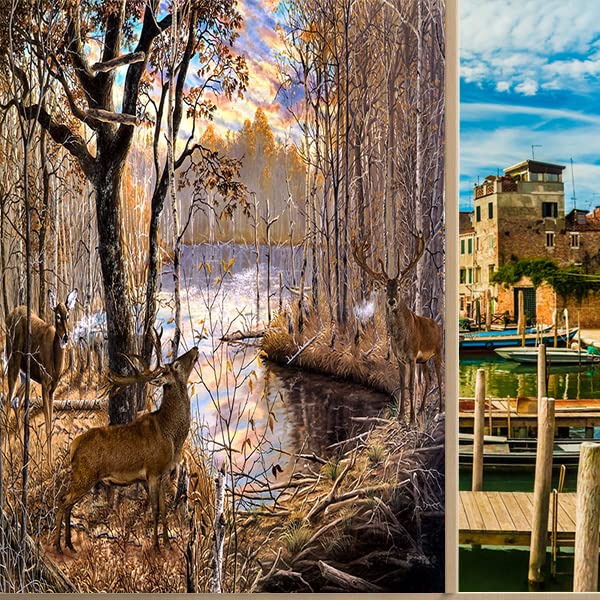 Amazon.com: Whitetail Deer Wildlife Stained Glass Film Elk & Autumn ...