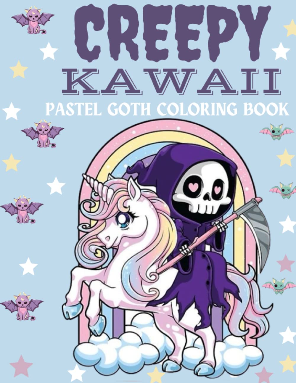 Creepy Kawaii Pastel Goth Coloring Book: Cute Horror Spooky Gothic ...