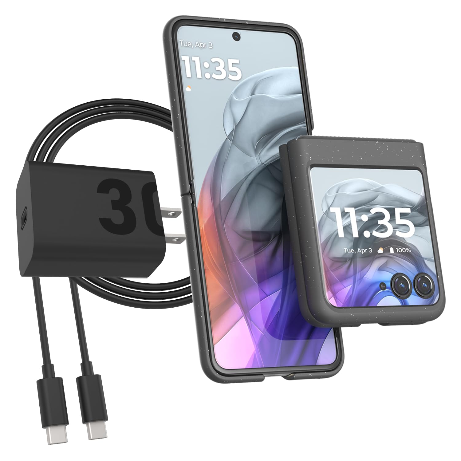 Amazon.com: Motorola Razr 2024 Power and Protection Bundle - Koala Grey ...
