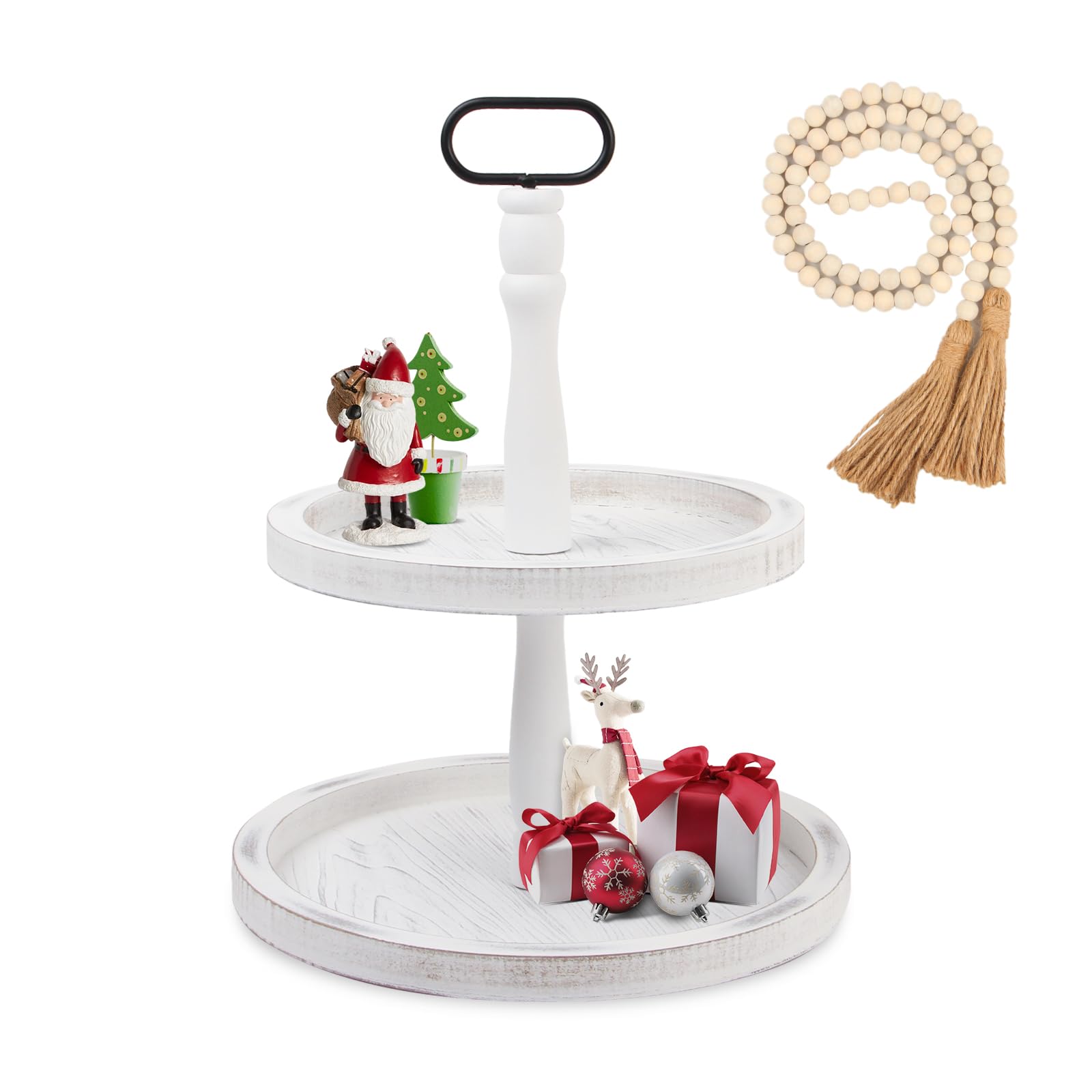 Amazon.com: Rustic Tiered Serving Tray, Farmhouse Rustic Decorative ...