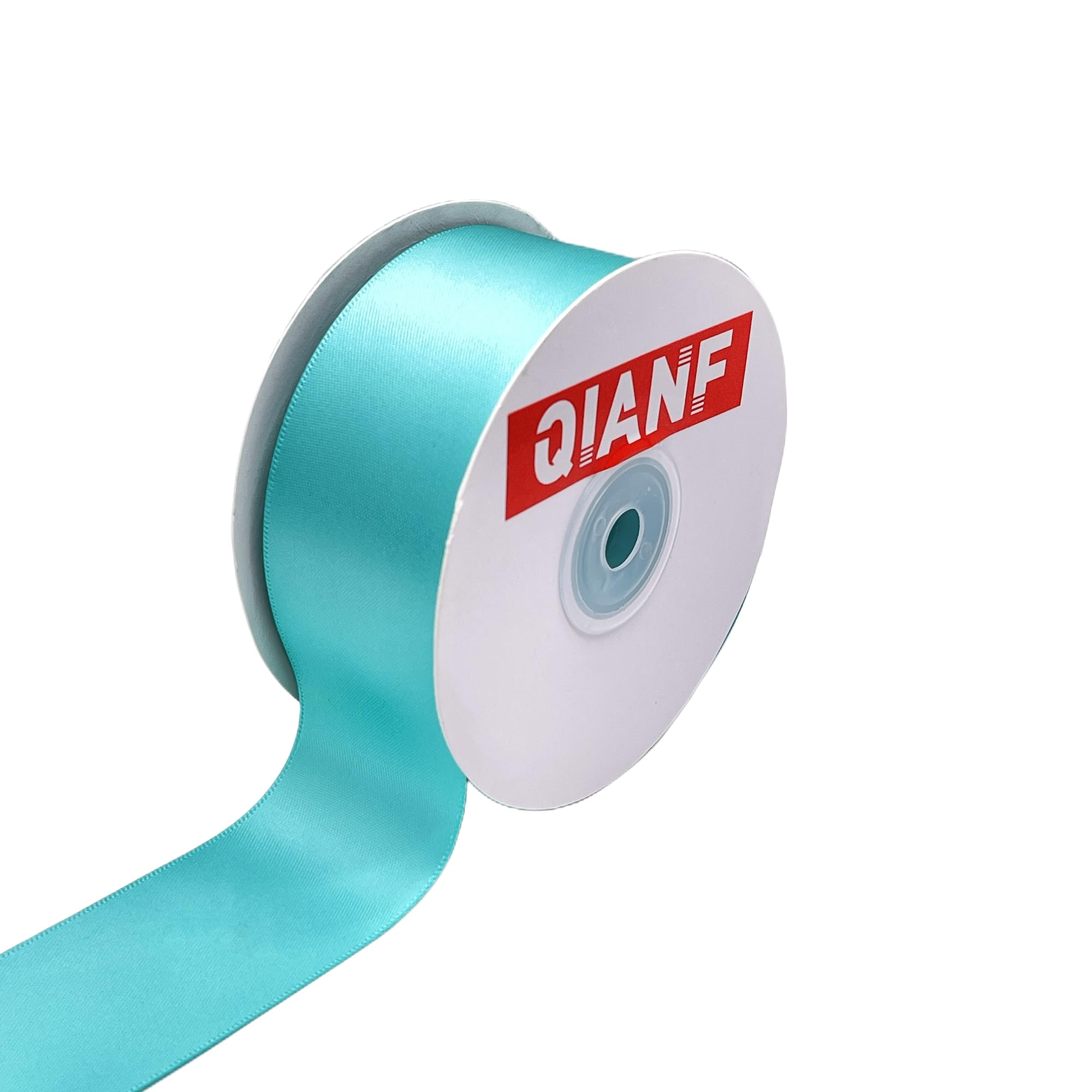 Snapklik.com : QIANF 1 1/2 Inch Double Face Satin Ribbon Teal Blue ...