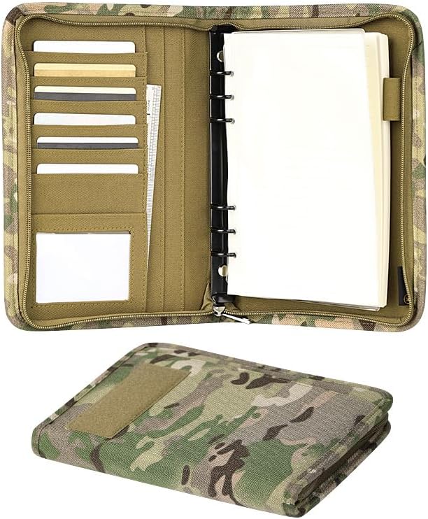 Amazon.com : GLHFSONG Military Padfolio Ring Binder with 80 Sheets 160 ...