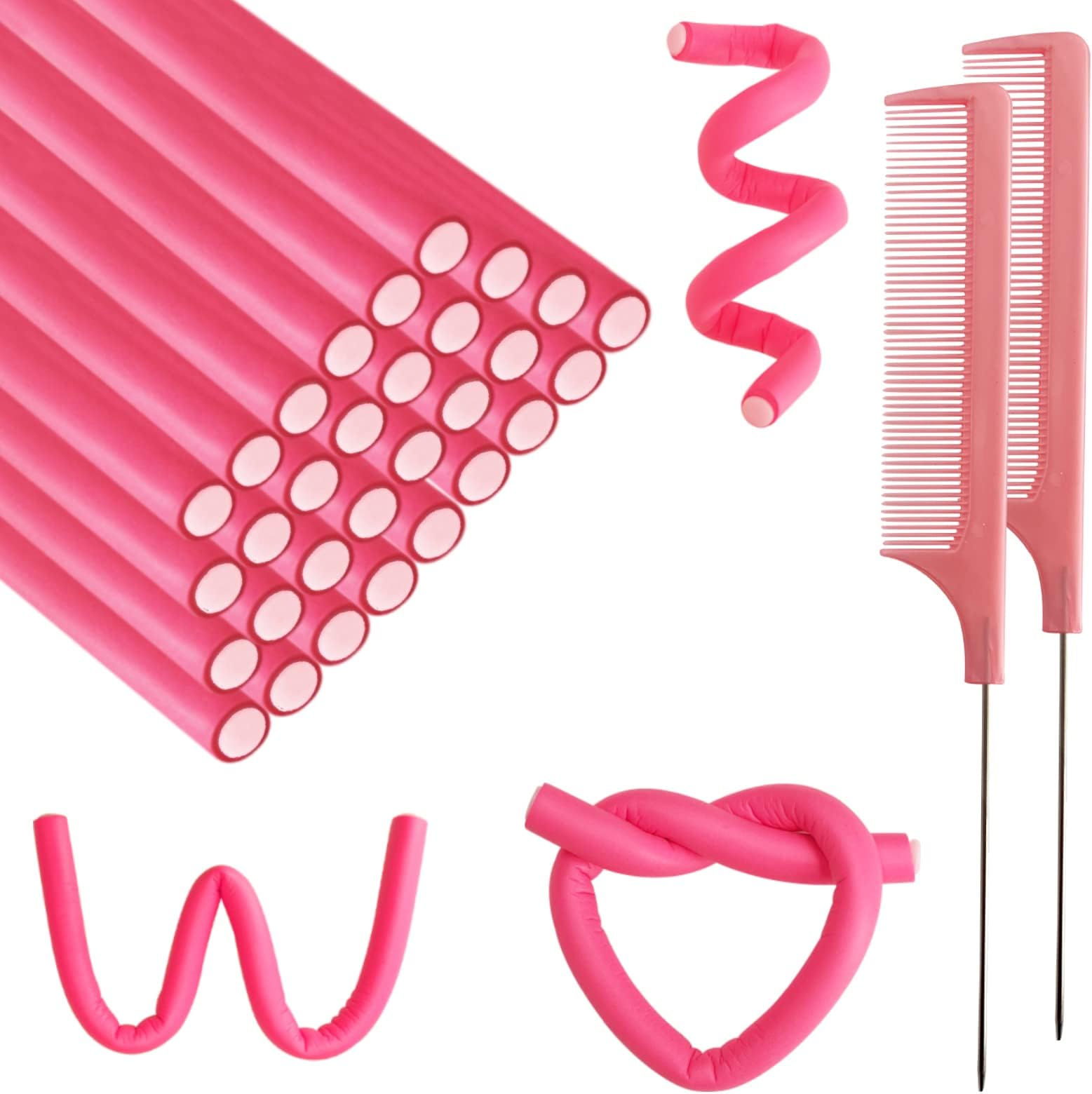 Amazon.com : 30PCS 9.45" Flexi Rods Curlers Set for Short and Long Hair ...