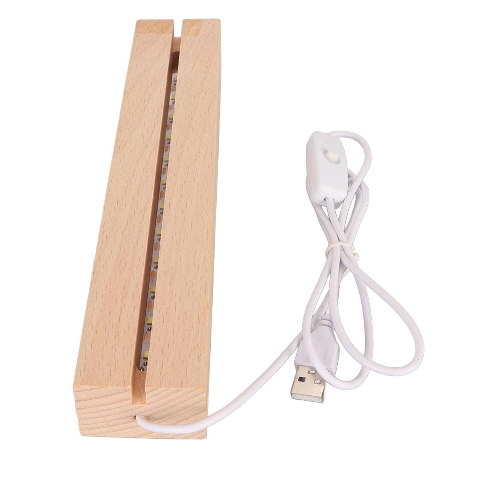 Wooden Lighted Base Stand, Rectangle LED Lights Display Bases Warm ...
