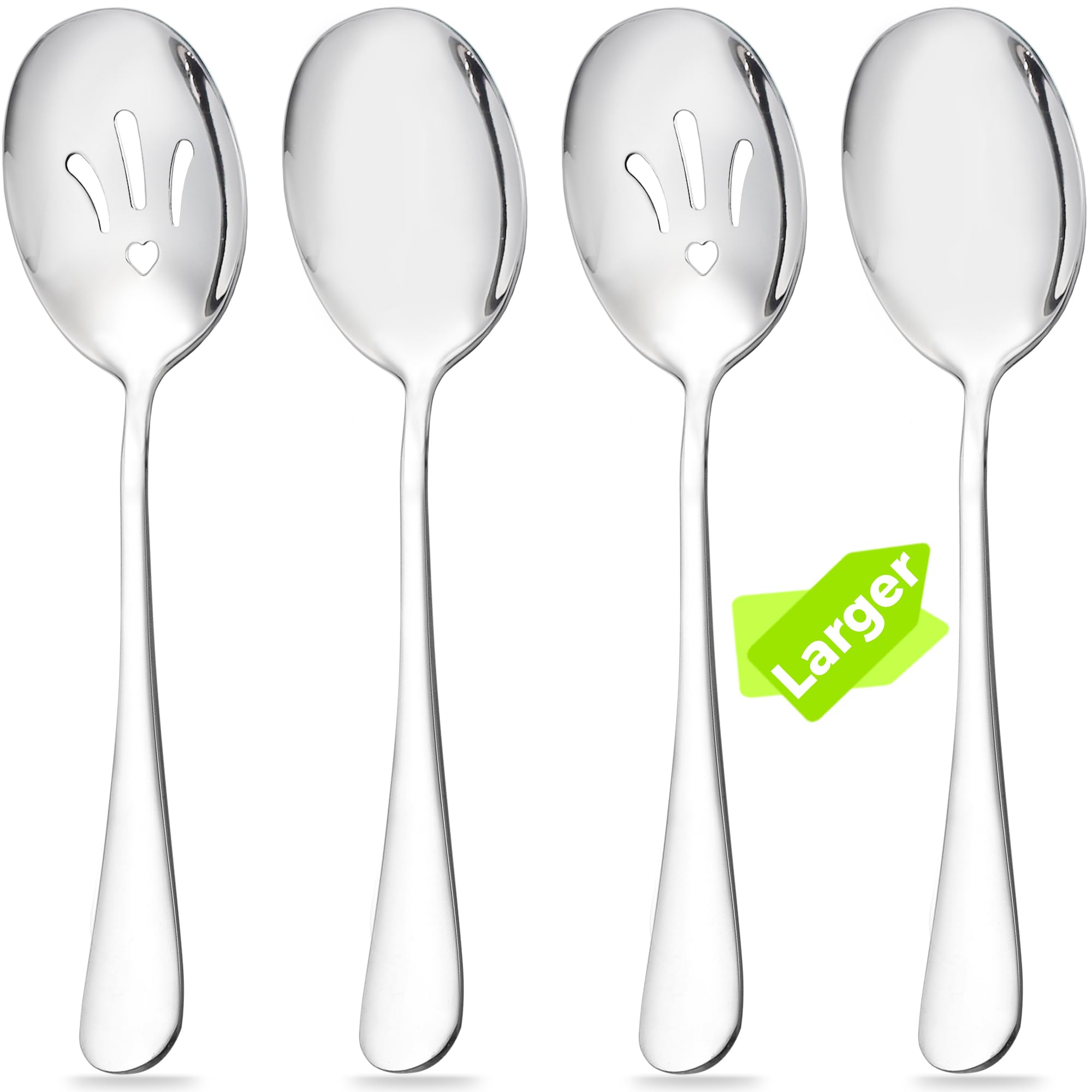 Amazon.com: MUJINON 9.8-in Large Serving Spoons Set, 18/0 Stainless ...