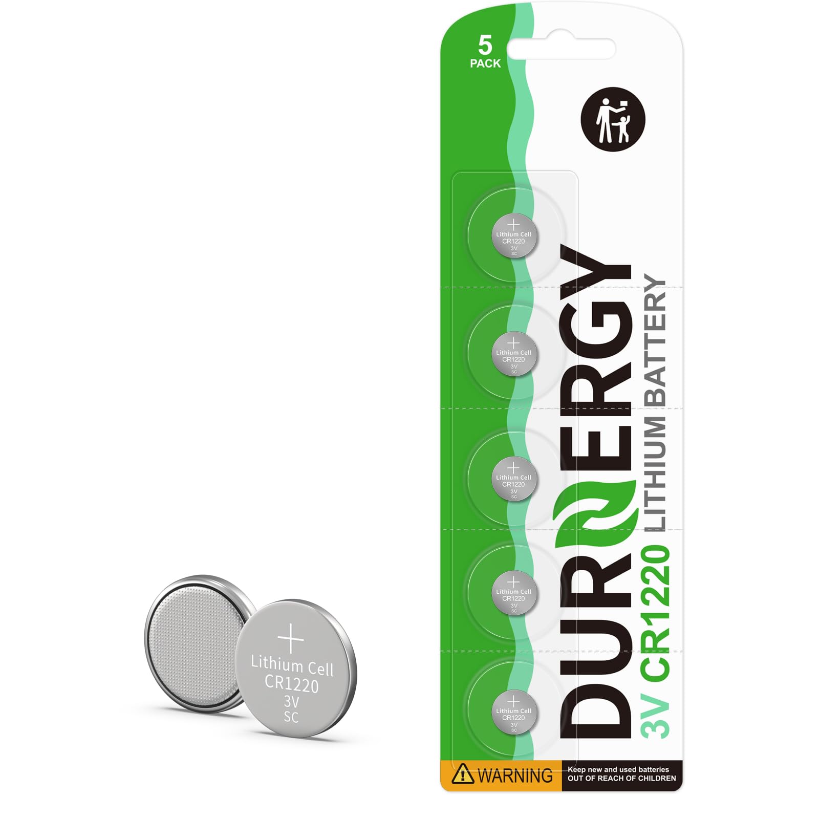Amazon.com: DURNERGY 3V Lithium Battery CR1220 5 Pack, Key Fob Battery ...