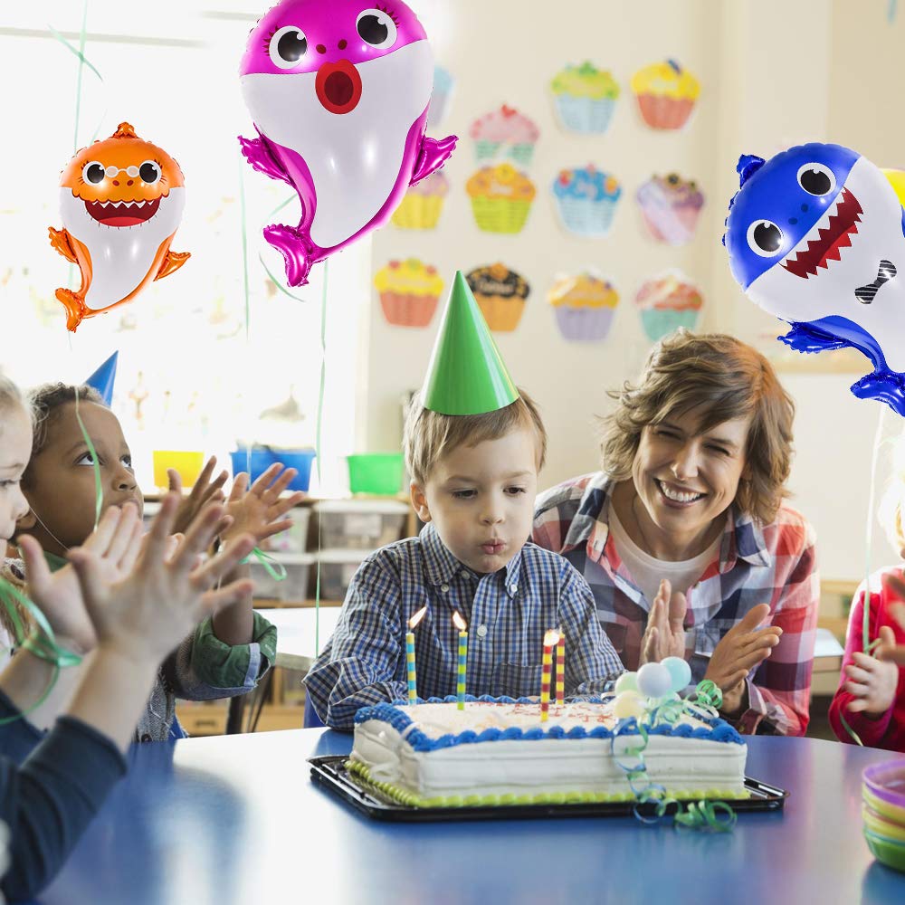 Baby Shark Balloons 25 Inch, 5 Pcs sharks Family Balloons For Birthday ...
