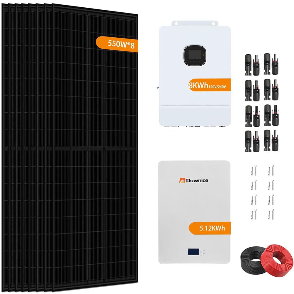 Amazon.com : 4400W Off Grid Solar System Complete Kit with 51.2V 100Ah ...