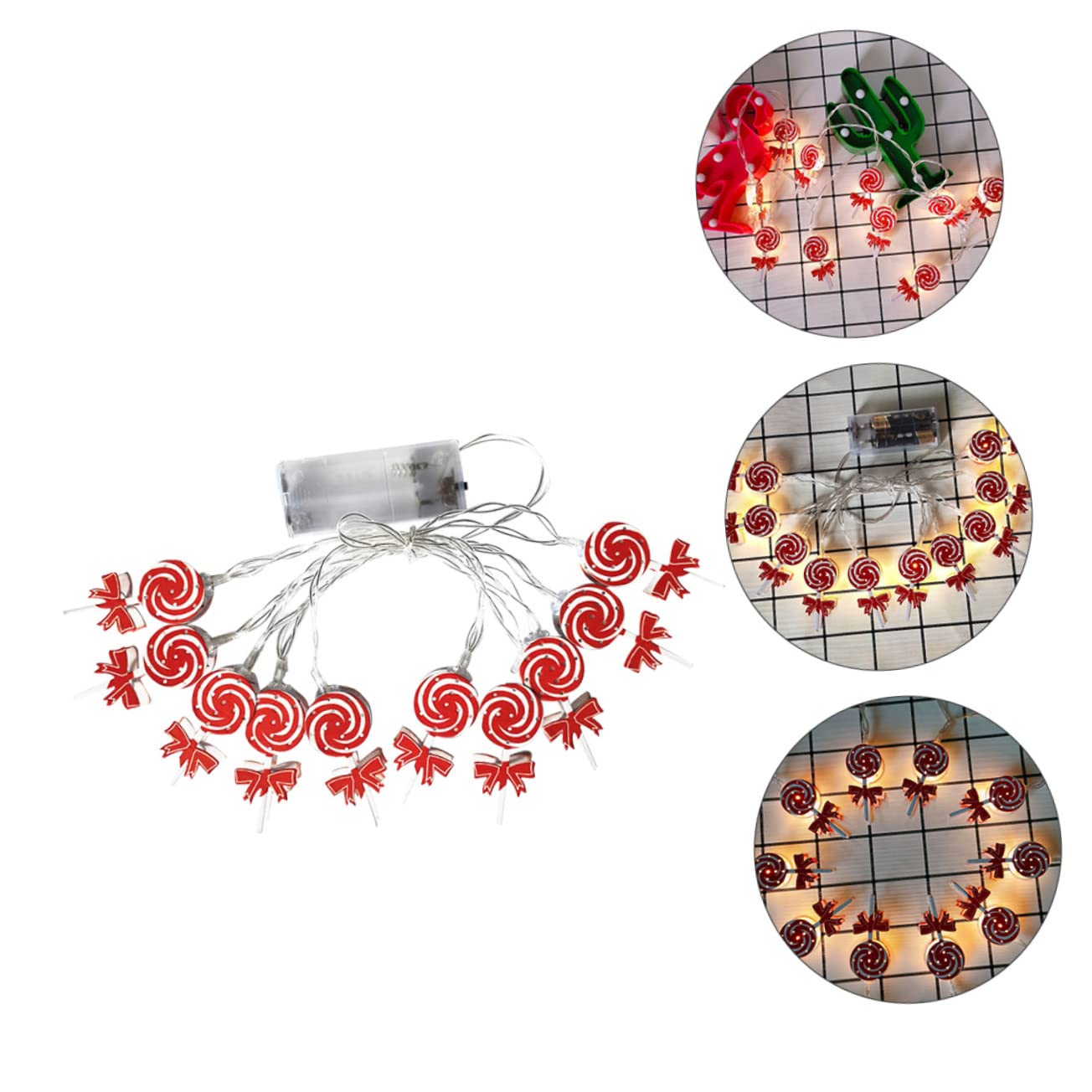 Amazon.co.jp: Angoily 1 PC 10 Candy String Lights Christmas Lights ...