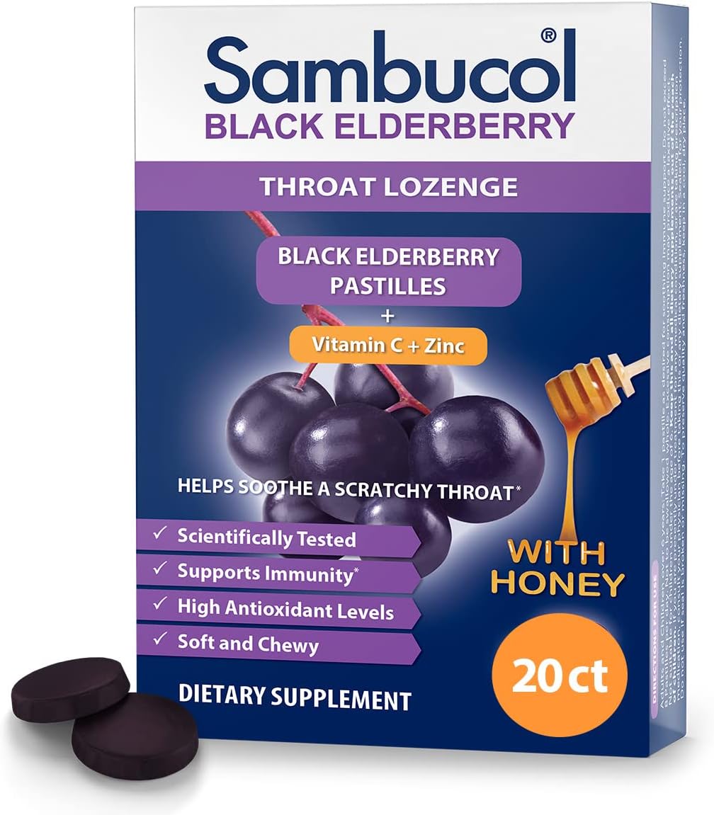 Amazon.com: Sambucol Black Elderberry Throat Lozenge - Sambucus ...