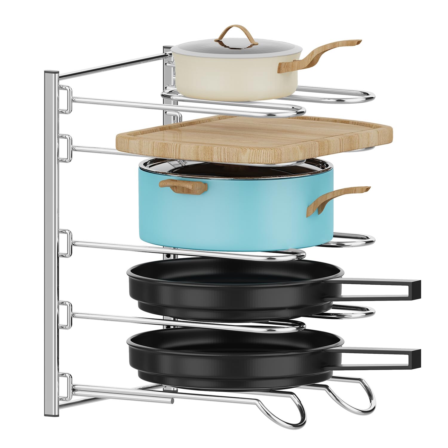 Amazon.com: ESBOLM Adjustable Under Cabinet Pot And Pan Organizer,5 Tie ...