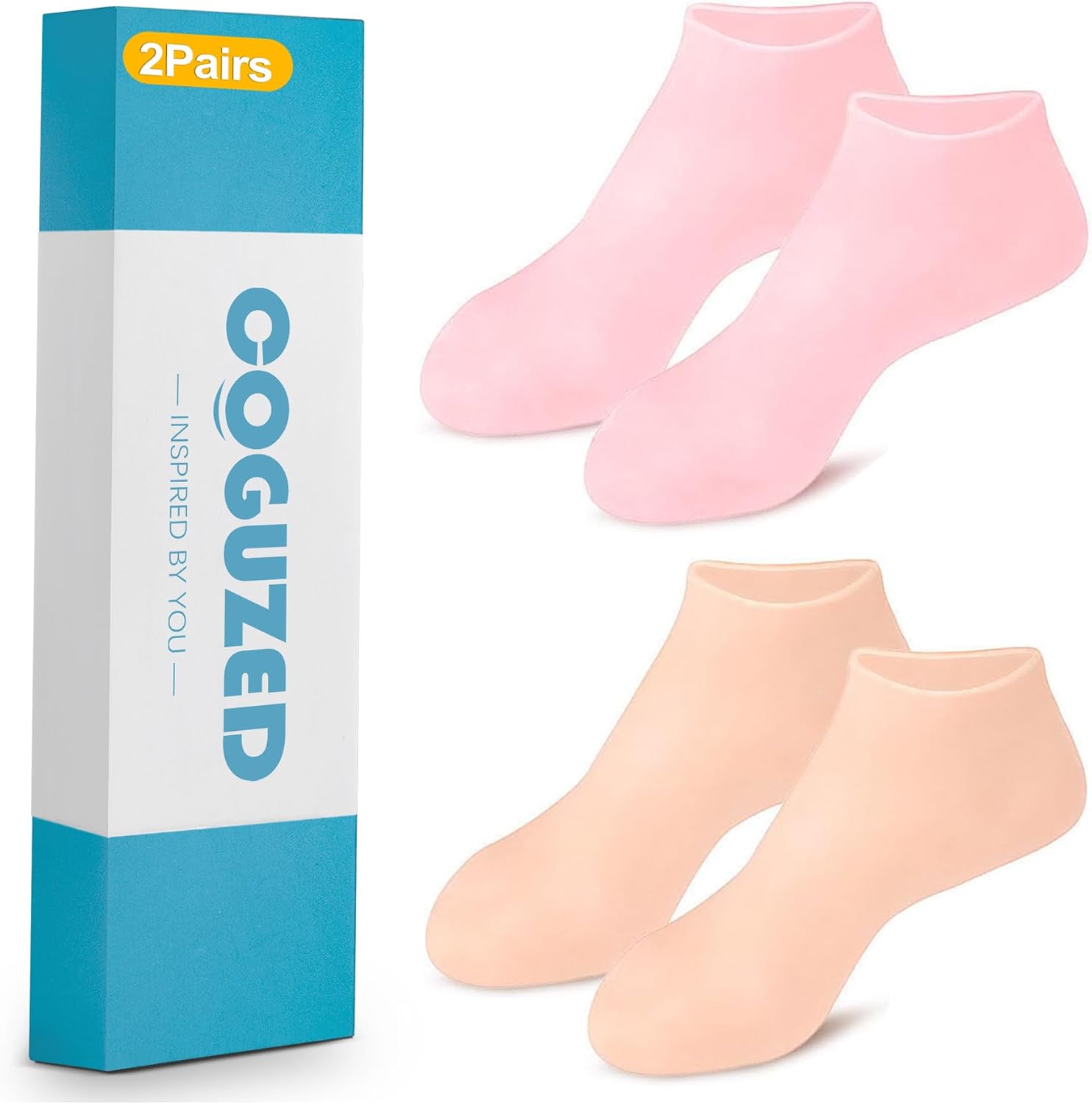 Amazon.com : CoguZed 2 Pairs Silicone Foot Socks for Cracked Heels ...
