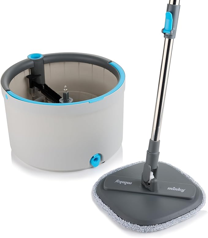 Minky Opti-Clean Spin Mop, 360° Spin & Rinse & Wringing System ...