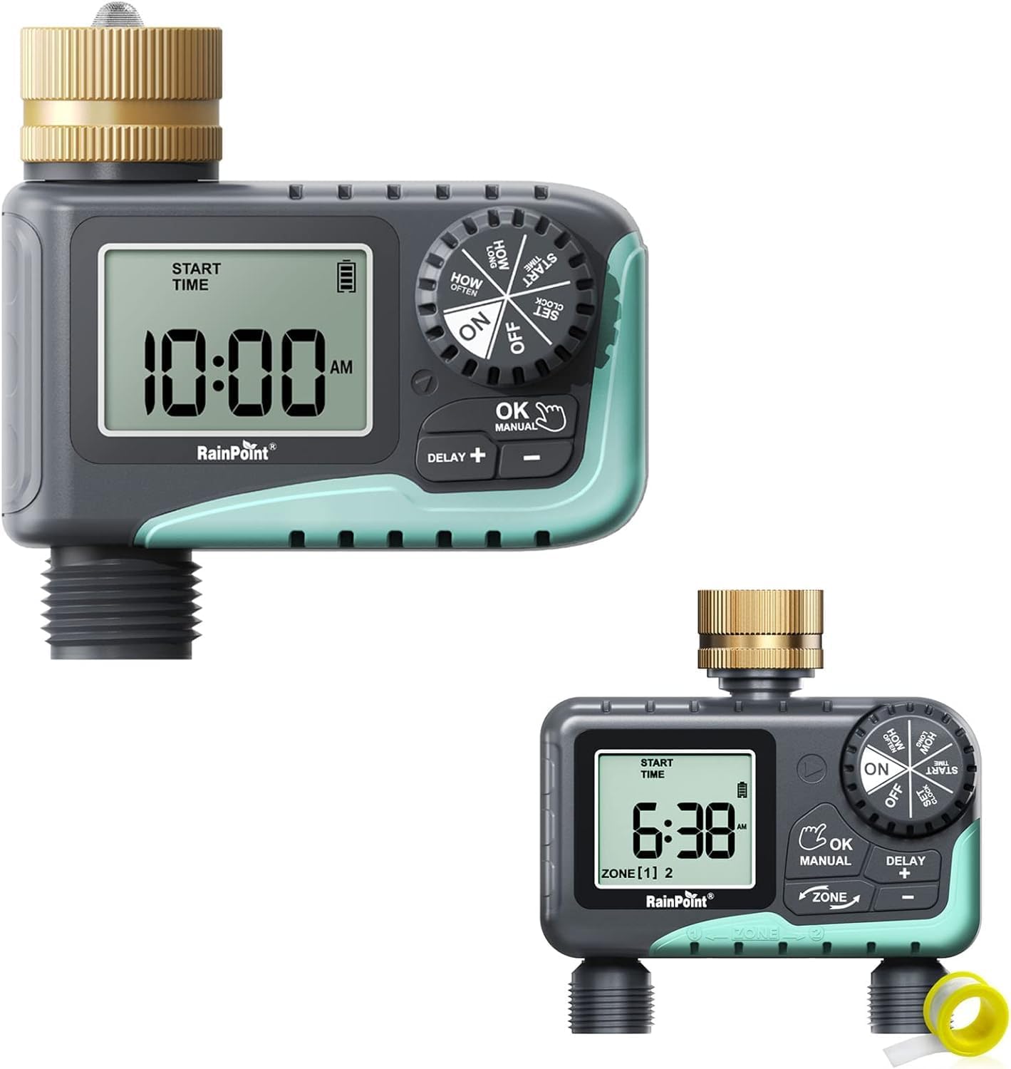 Amazon.com : RAINPOINT Sprinkler Timer with Brass Swivel, Rain Delay ...