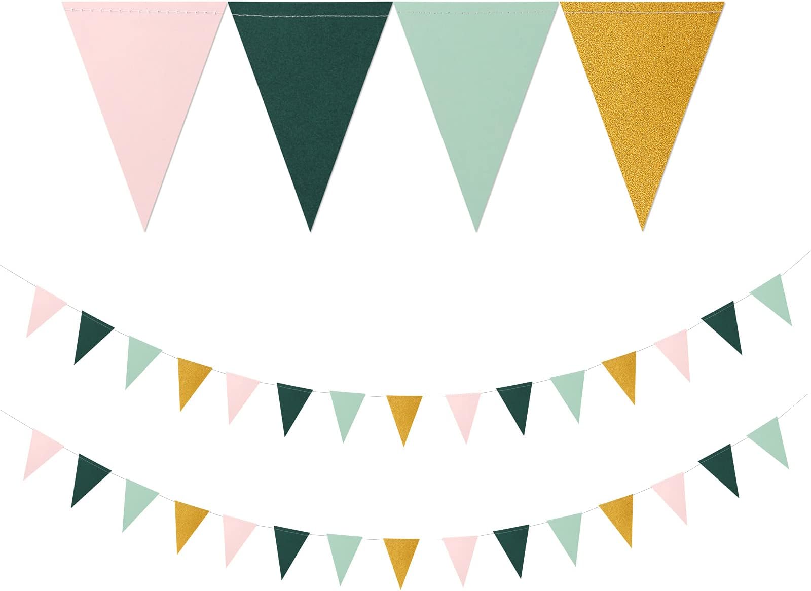 Amazon.com: ToBeIT 48Pcs Triangle Flags Pendant Banners Imitated Burlap ...