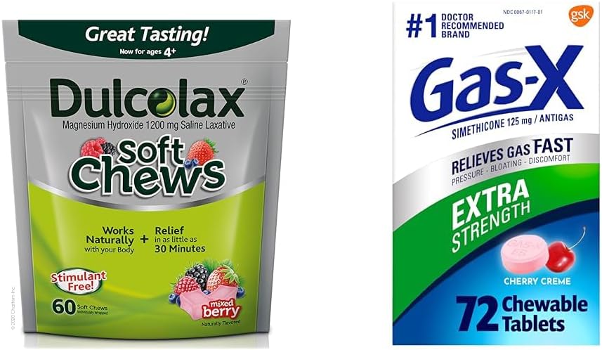 Amazon.com: Dulcolax Soft Chews Saline Laxative Mixed Berry (60ct ...