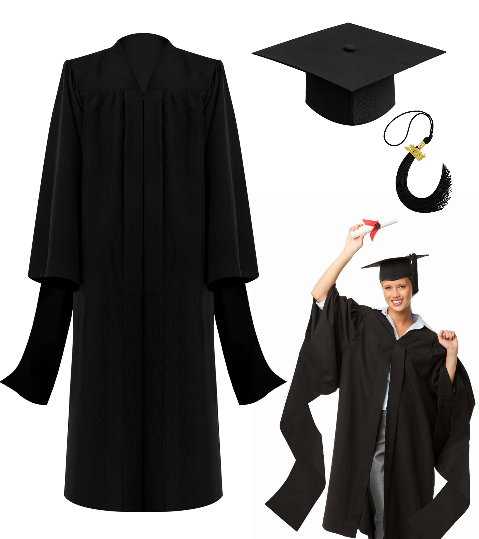 Snapklik.com : Mukum Class Of 2024 Masters Graduation Cap And Gown Set