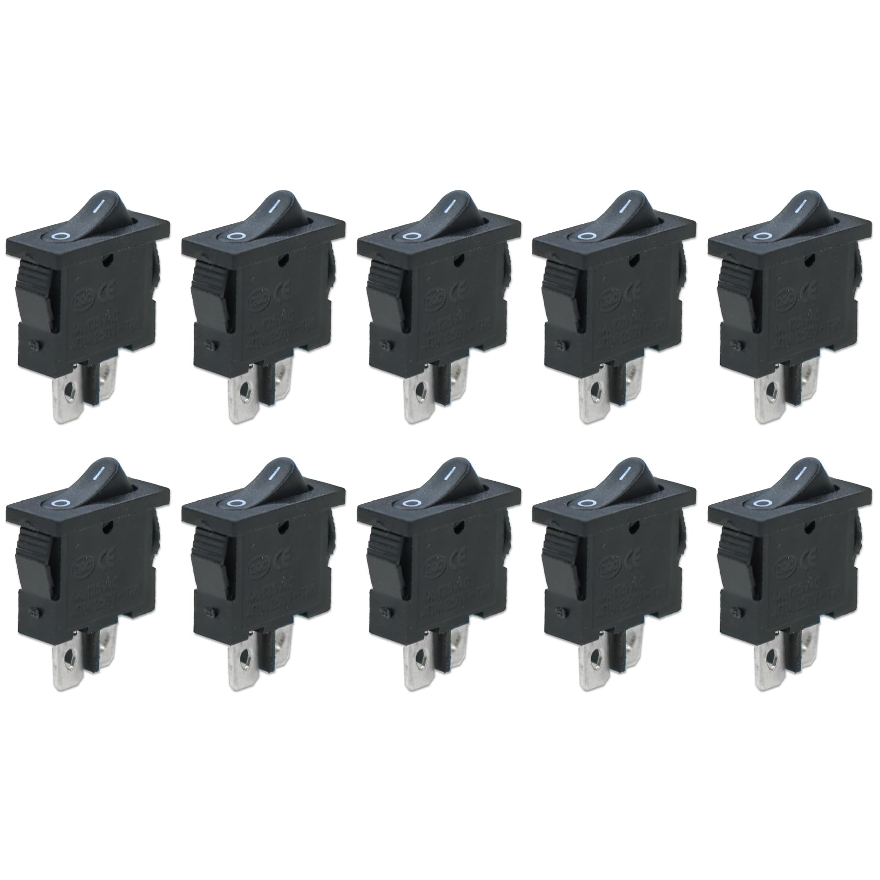 Electronic Spices T85 4A 250V Black Color 2 Pin Rocker Switch Pack of ...