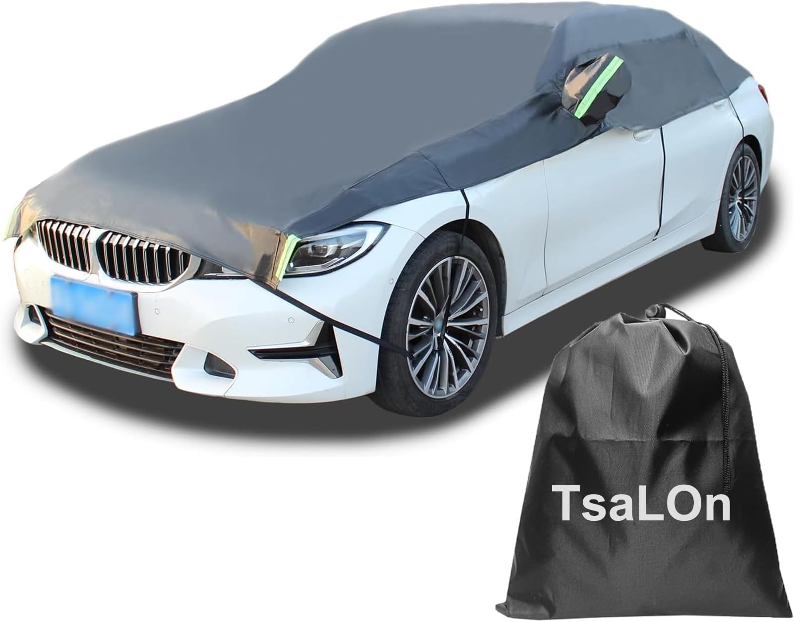 Amazon.com: Black Half Car Cover Top Waterproof All Weather, Car Covers ...