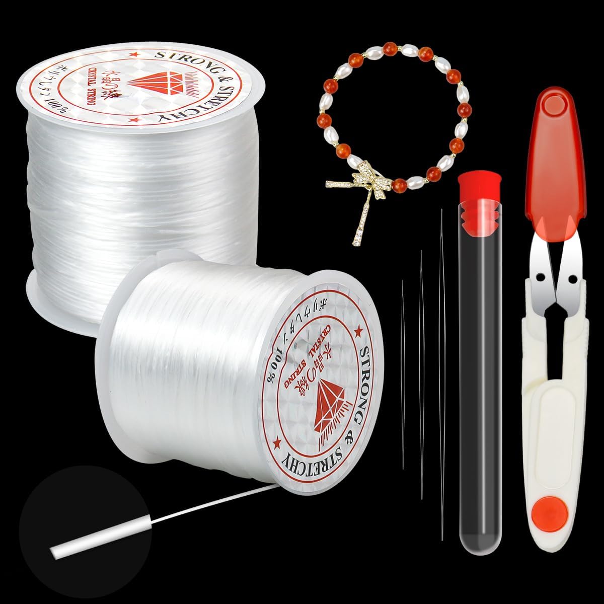 Amazon.com: 4 Roll 328 FT Clear Elastic Beading Threads, AIFUDA ...