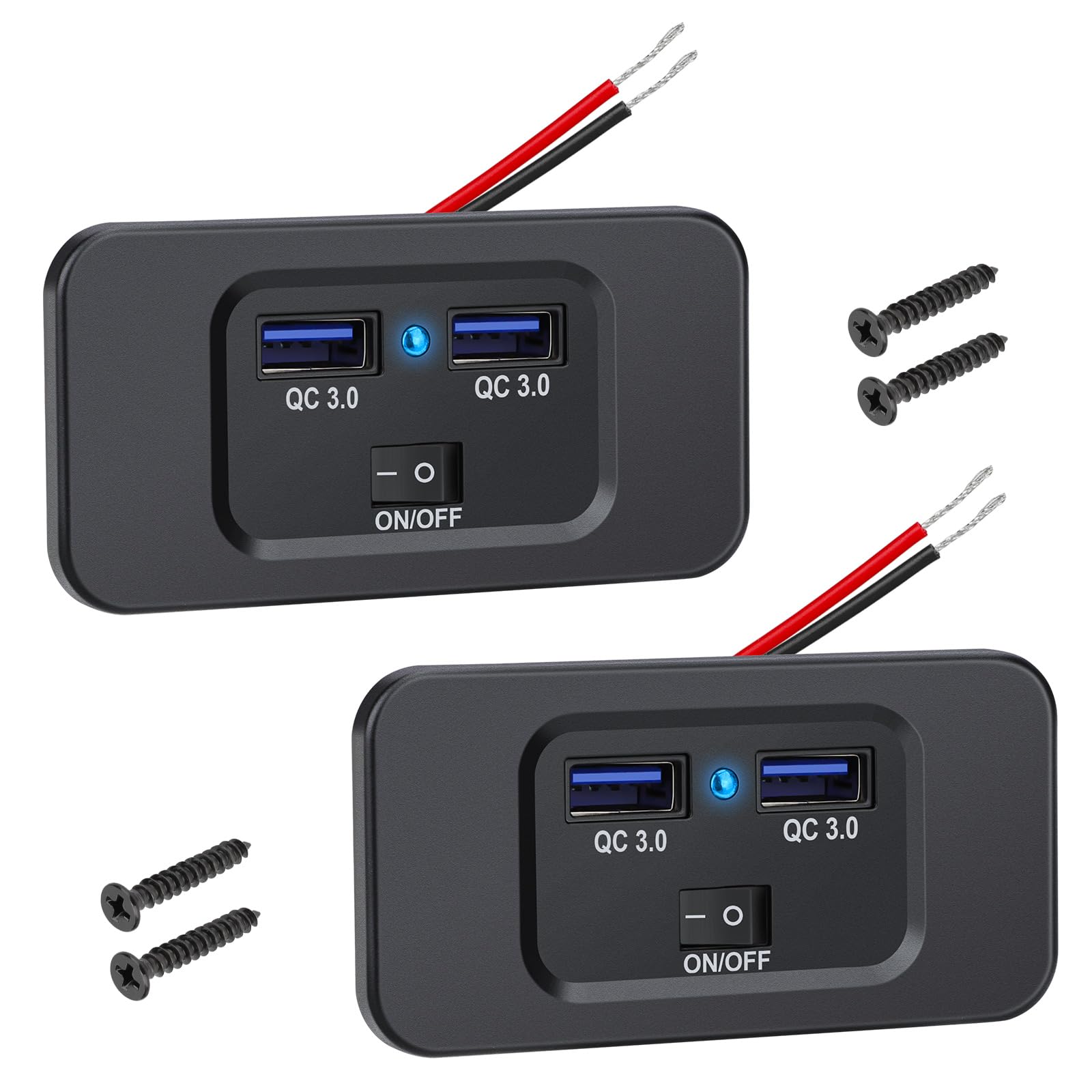 Linkstyle RV USB Outlet, 36W Dual QC3.0 USB A Port Charger Socket Panel ...