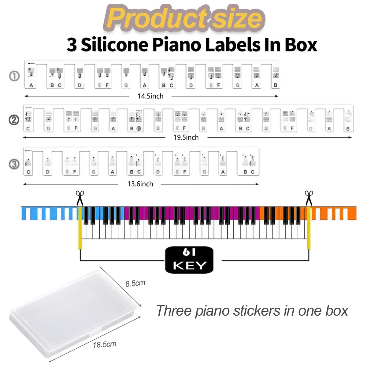Piano Note Labels Silicone Piano Note Guide For Beginners – Removable ...