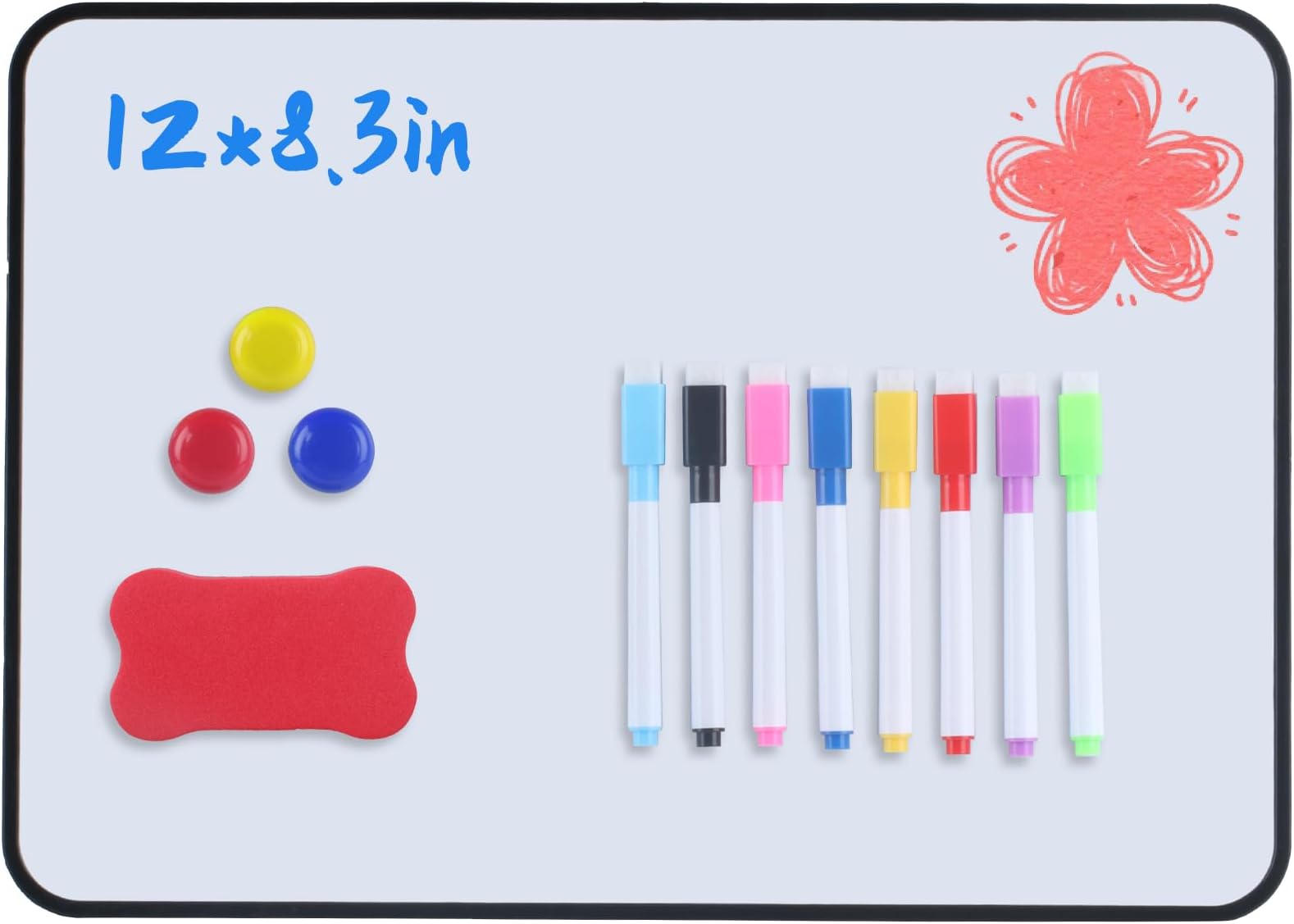 Amazon.com : Magnetic Dry Erase Board, 12" x 8.3" Magnetic Whiteboard ...