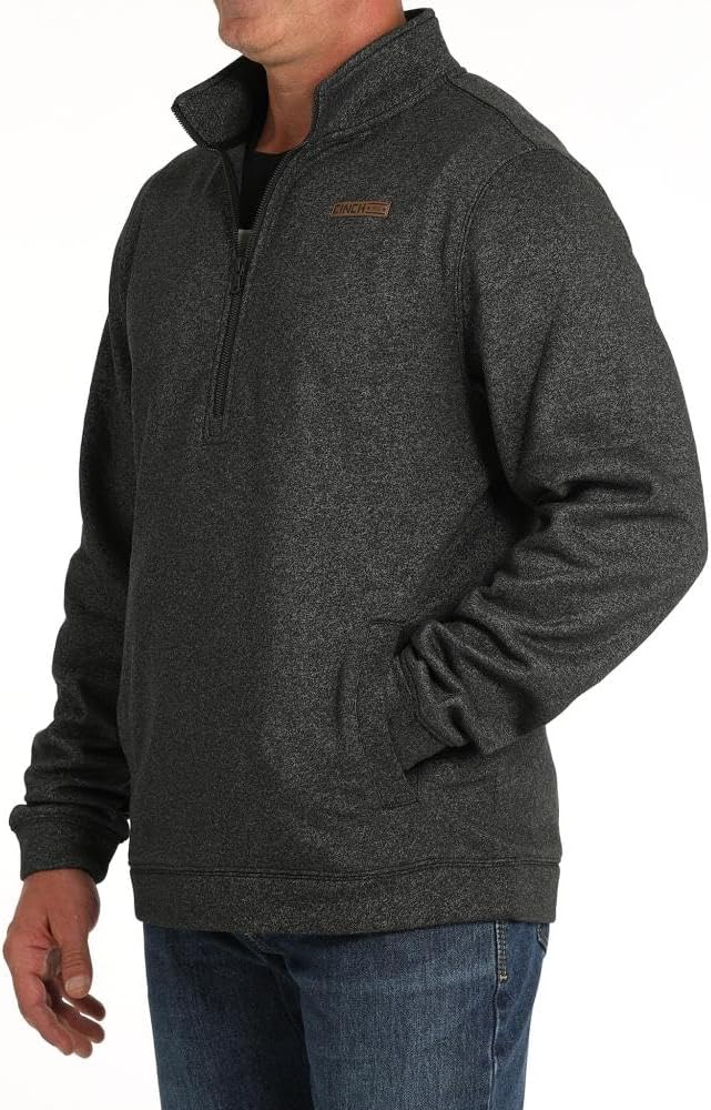 Cinch Western Sweatshirt Mens 1/2 Zip Tech Fleece L Black MWK1913001 at ...
