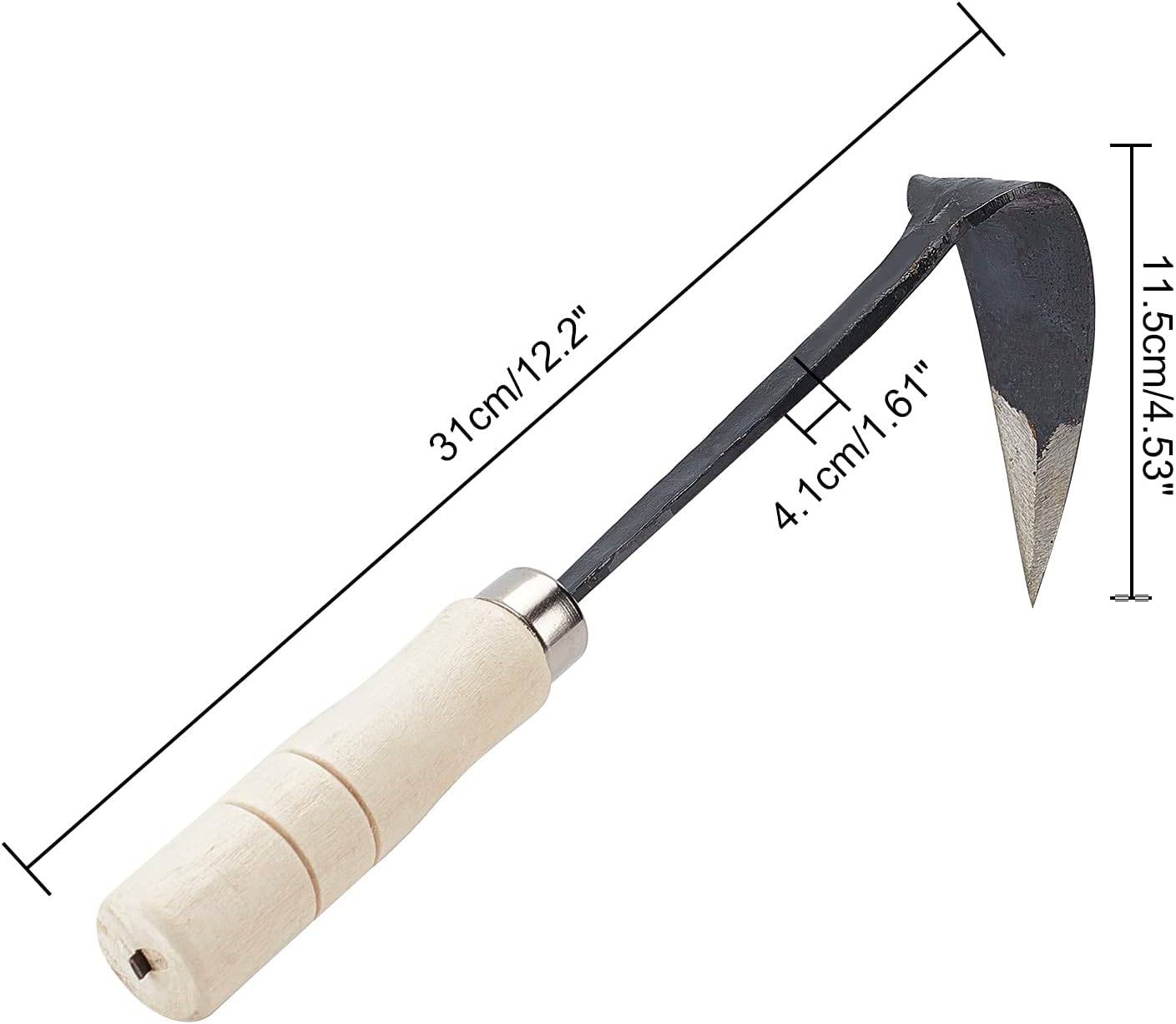 AHANDMAKER Hand Plow Hoe, Hand Plow with Wooden Handle Traditional ...