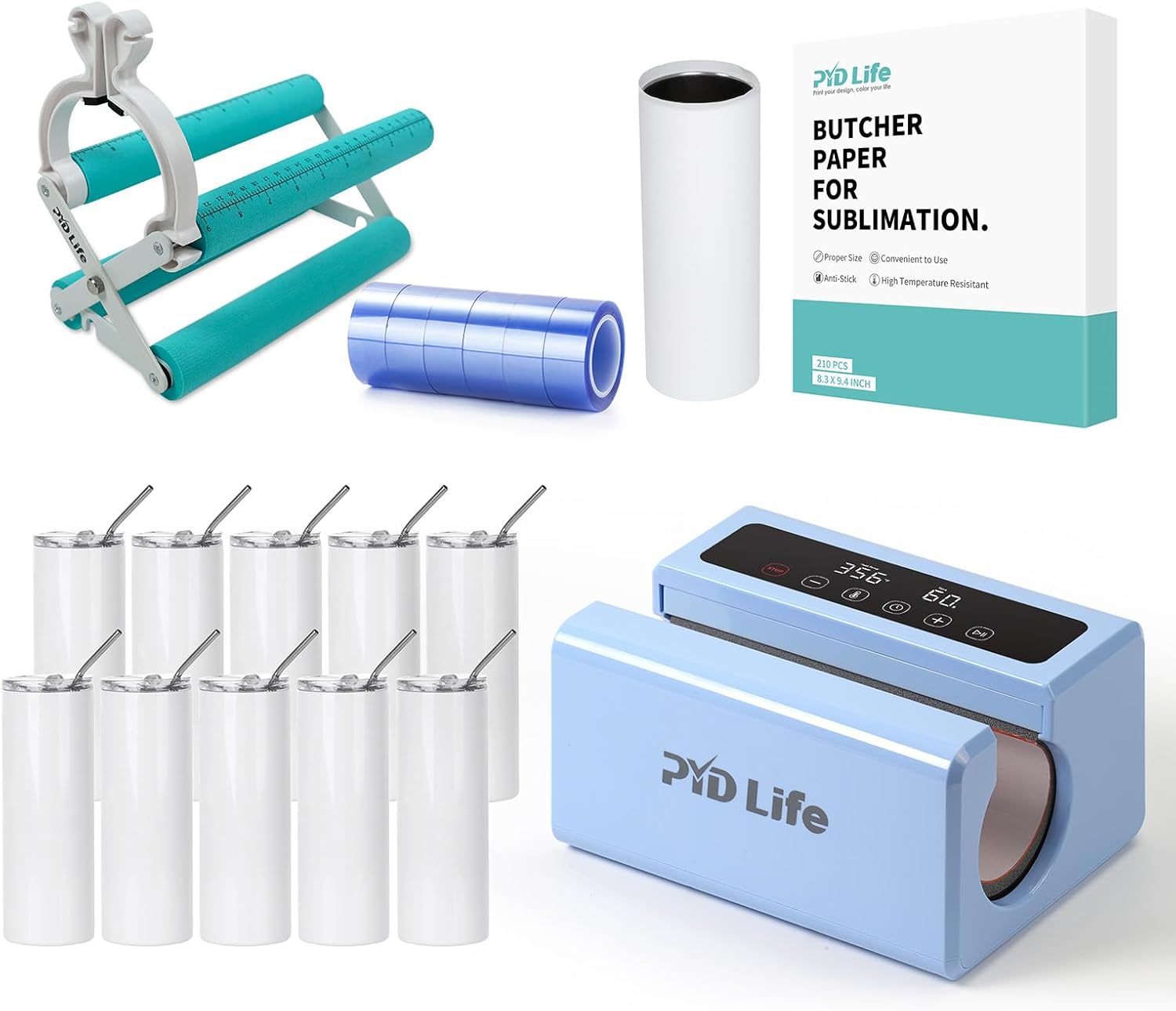 Amazon.com: PYD Life Auto Tumbler Heat Press Sublimation Starter ...