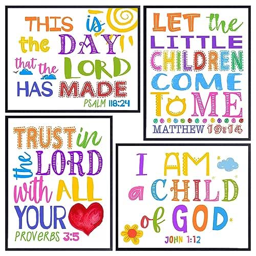 Amazon.com: Bible Verse Kids Room Decor - Baby Nursery Decor ...