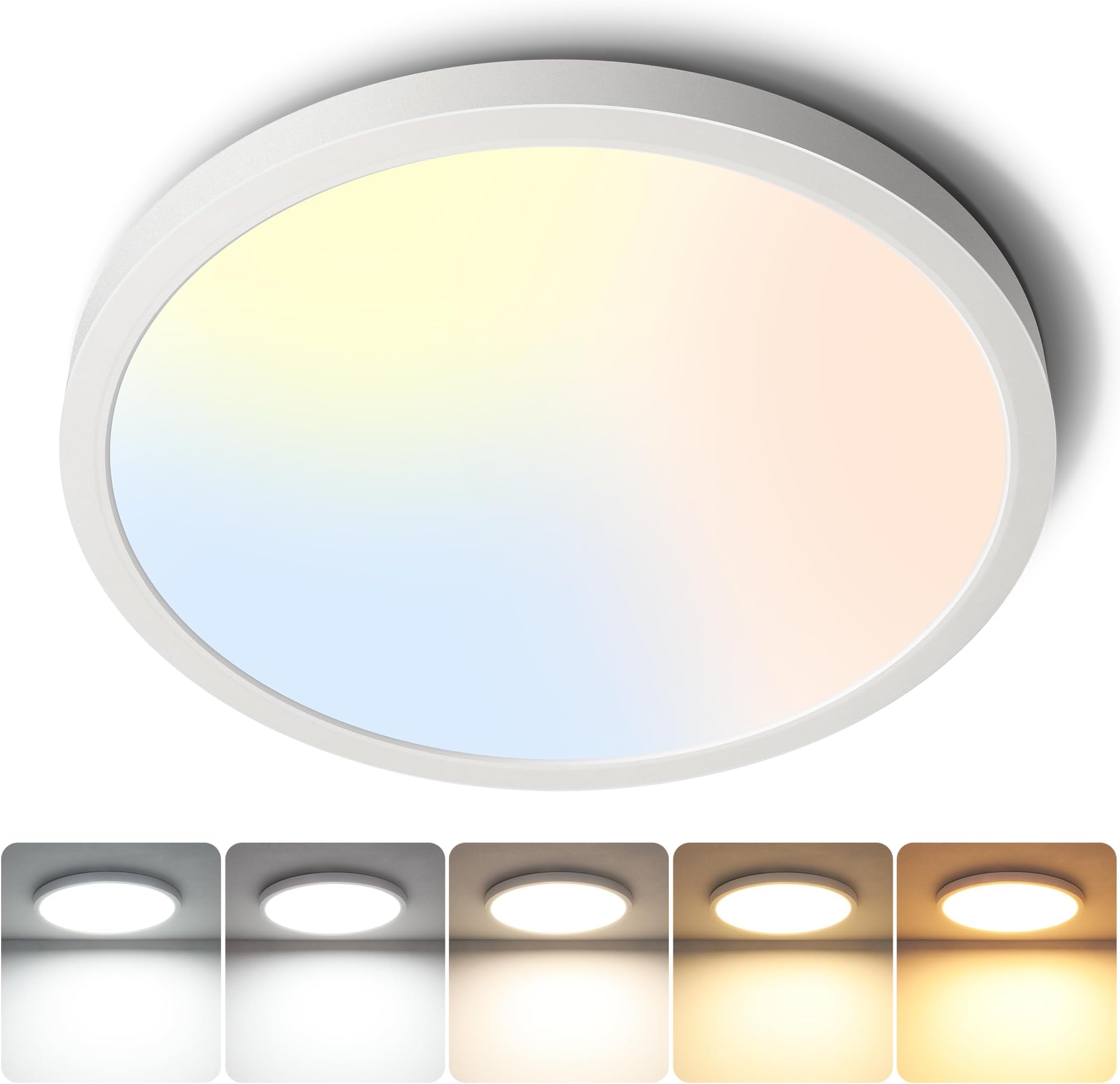 SunRider Non-Dimmable 24W LED Ceiling Light 5000K and Dimmable 5CCT ...