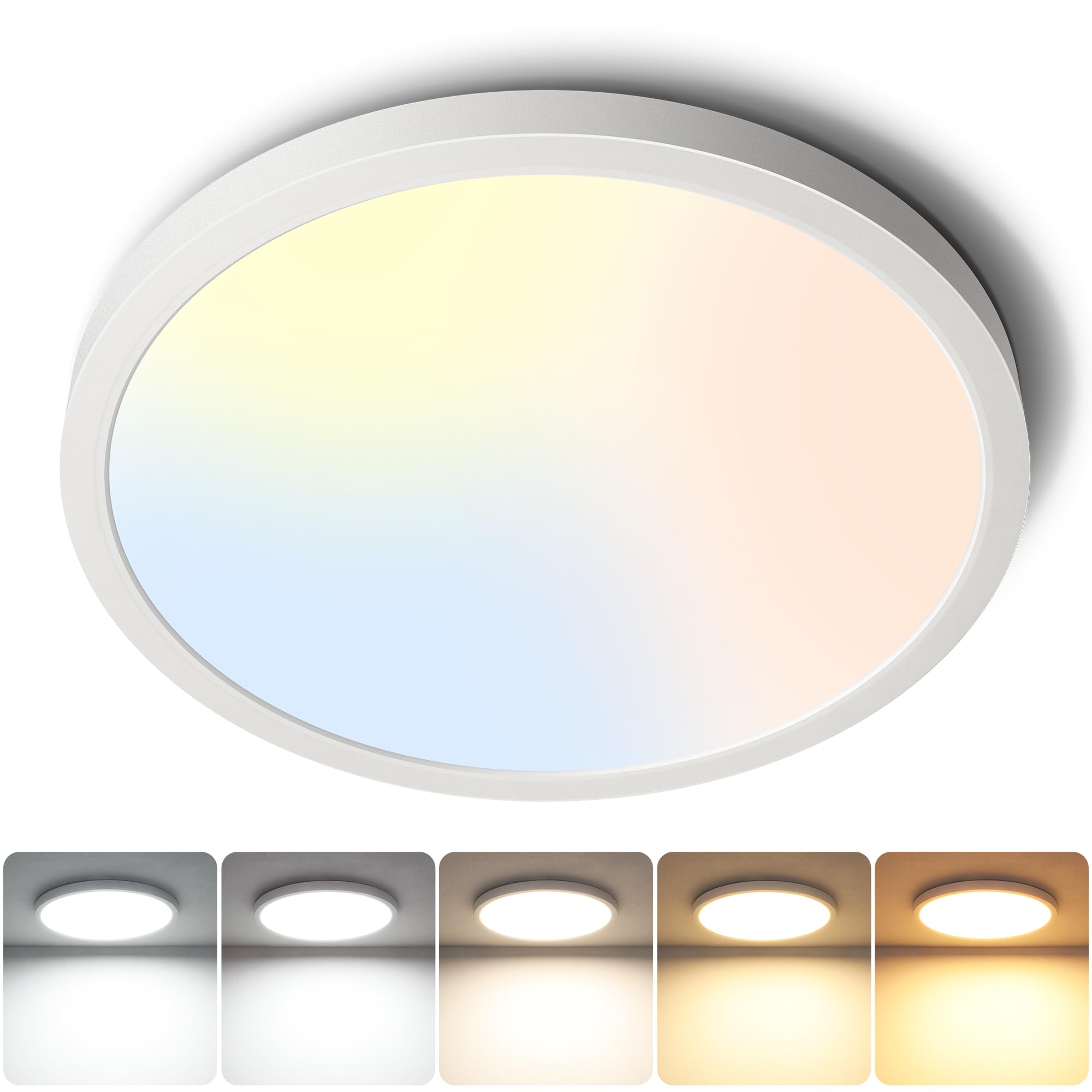 SunRider LED Flush Mount Ceiling Light Fixture, Dimmable 5CCT ...