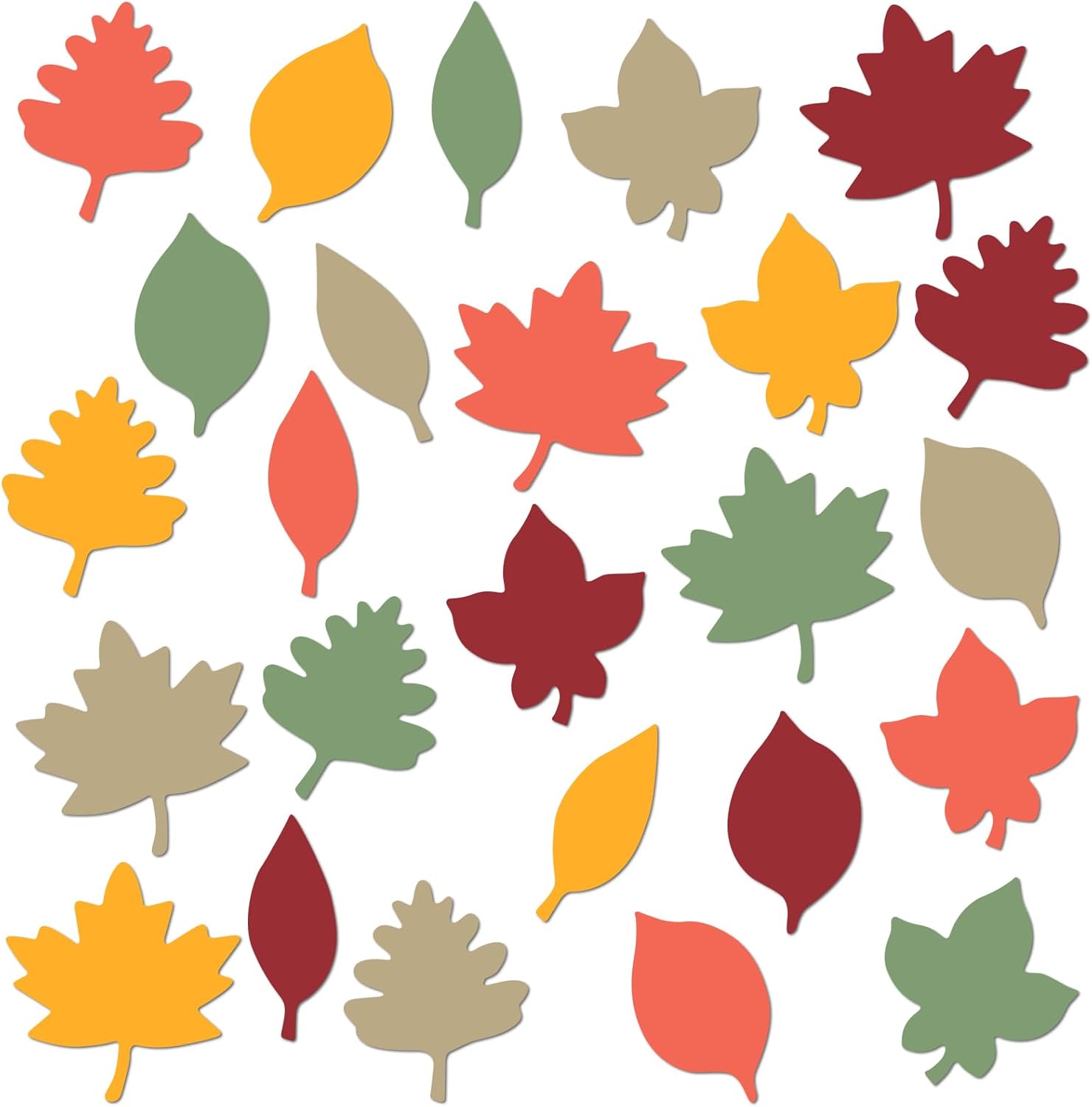Amazon.com: Hillban 250 Pcs Paper Fall Leaves Die Cuts Bulk Autumn Leaf ...