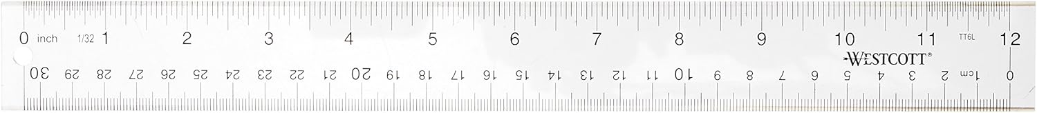 Amazon.com : Westcott See Through Acrylic Ruler, 12", Clear : Office ...