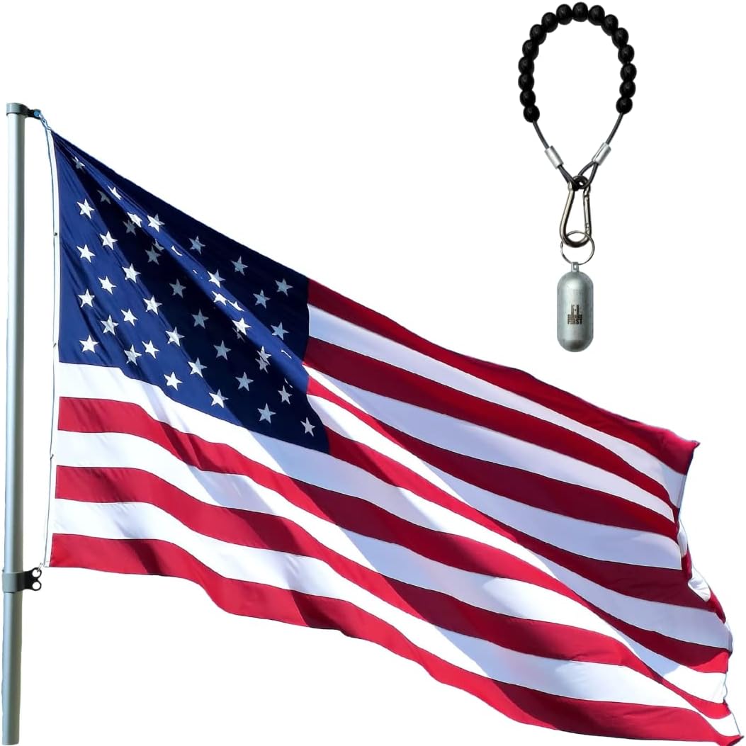 Amazon.com : Service First 25 FT Telescoping Flagpole Silver Edition ...