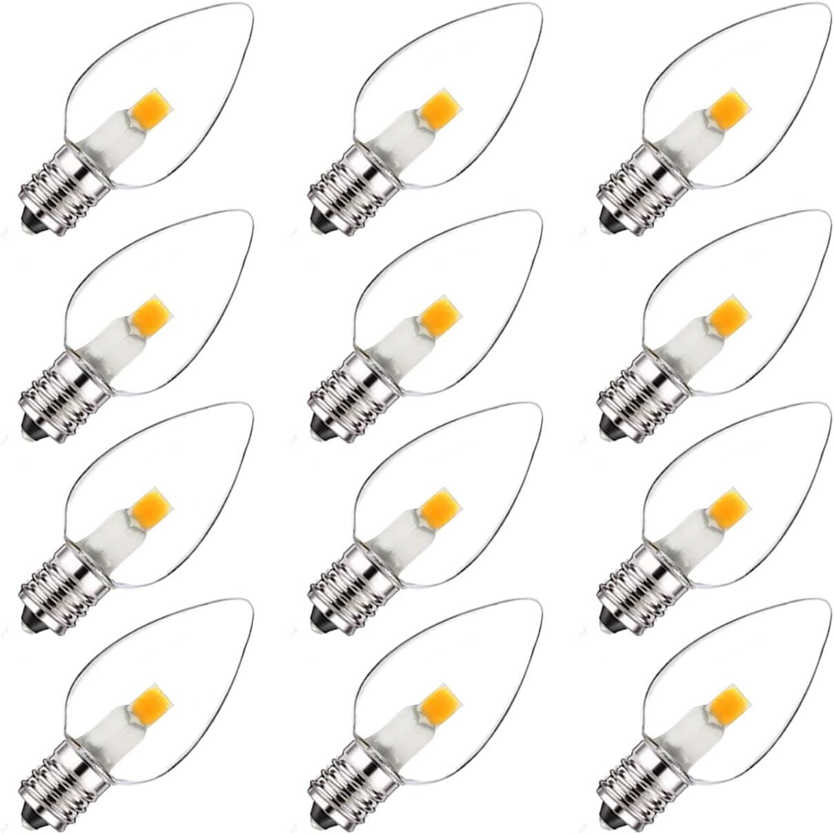 MYEMITTING Night Light Bulb – C7 E12 LED Bulbs – Candelabra, 0.6 Watt ...