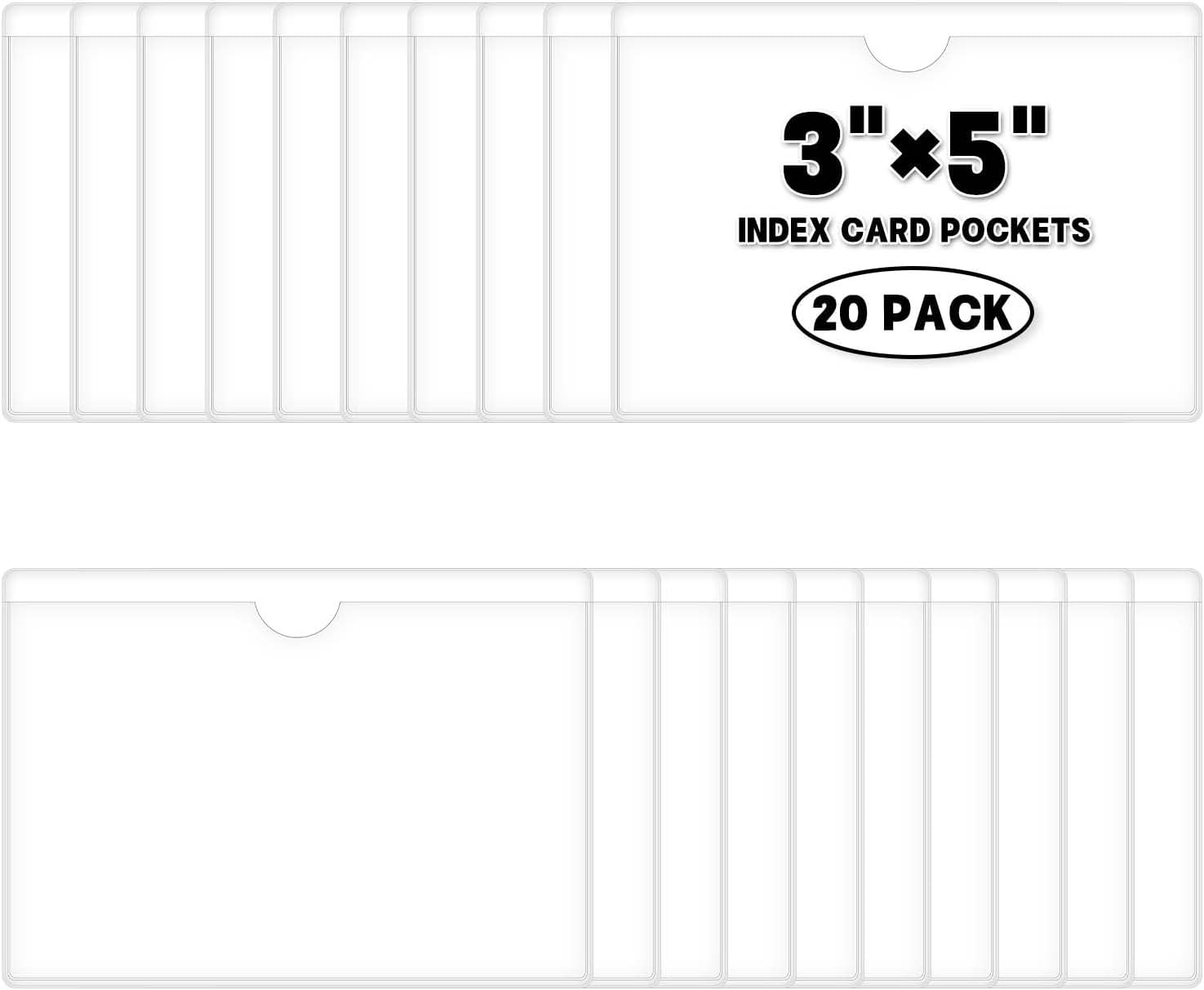 Dimeho 20 Pcs Pocket Top Open Loading Card Sleeves Self Adhesive Pocket ...