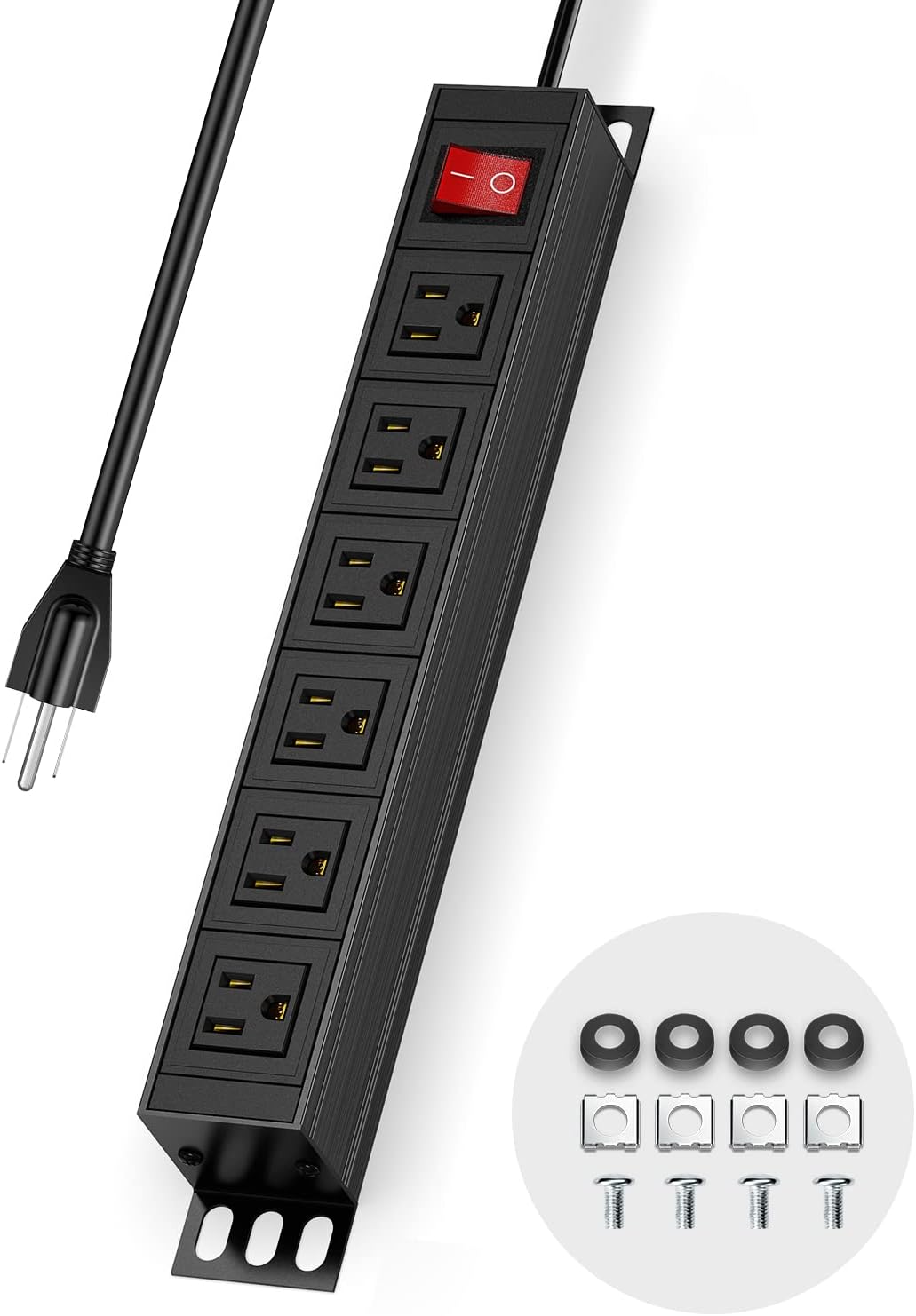 Amazon.com: 6 Outlet Metal Power Strip,Heavy Duty Wide Spaced Power ...