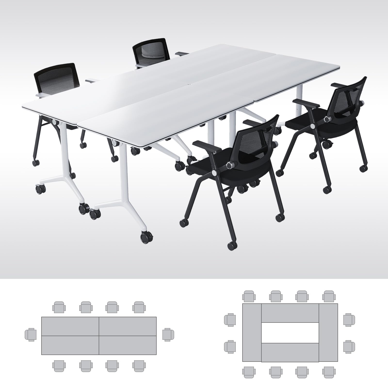 6 Foot Folding Conference Table Tribesigns 6FT Conference Table,