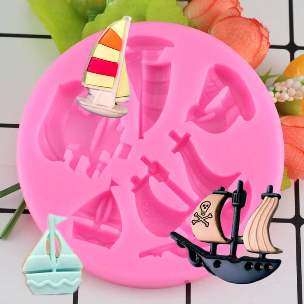 Snapklik.com : DIY Pirate Ship Silicone Molds Sails Fondant Chocolate ...