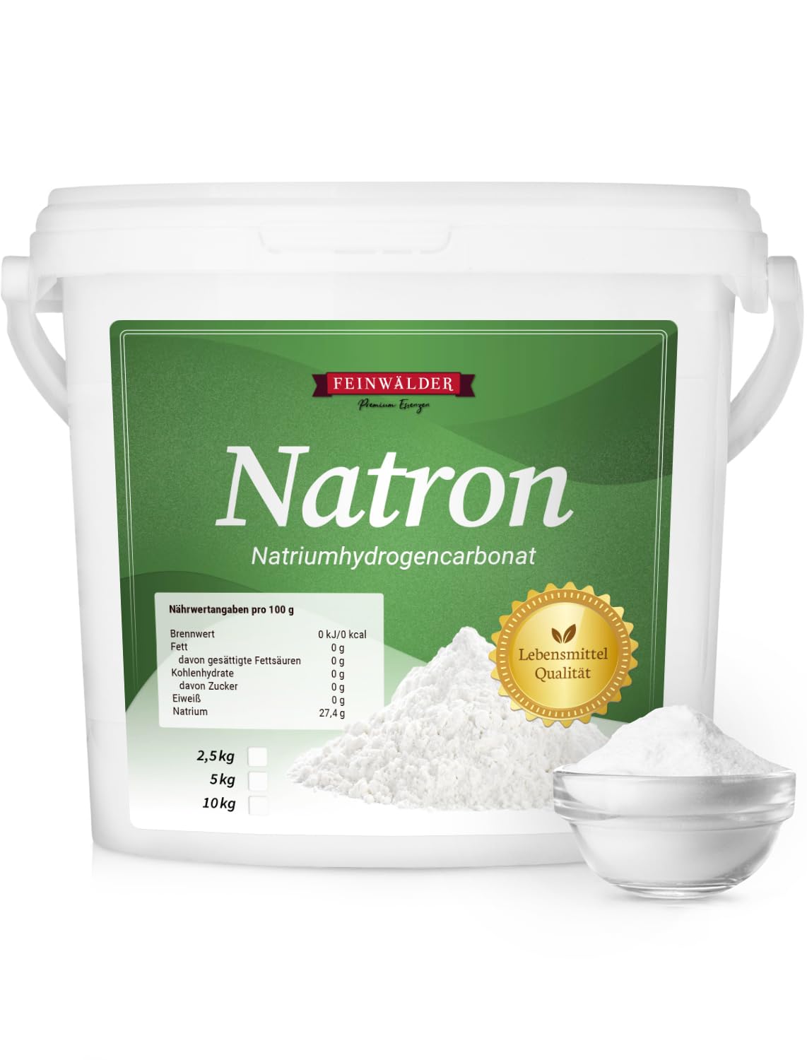 Feinwälder® Natron Pulver 5kg I Baking Soda & Backnatron I Deutsche ...