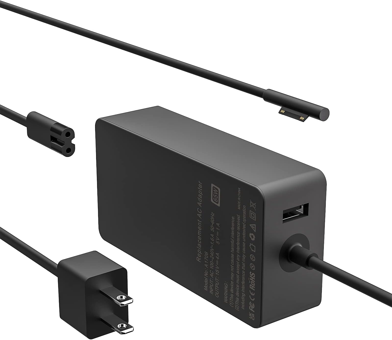 Surface Pro Charger 65W - Power Adapter Compatible with Microsoft ...