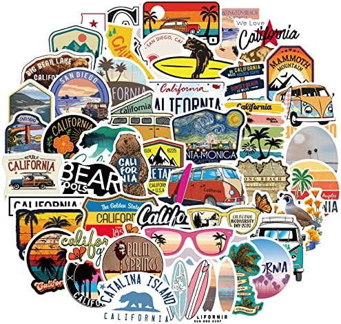 Amazon.com: 50pcs California Stickers Doodle PVC Waterproof Stickers ...