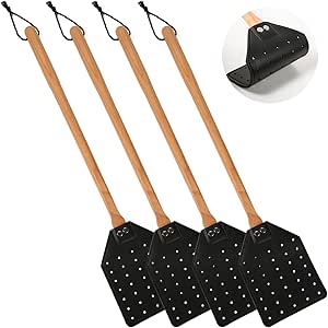 Amazon.com: PEUTIER 4pcs Fly Swatters, Leather Flyswatter Manual Heavy ...