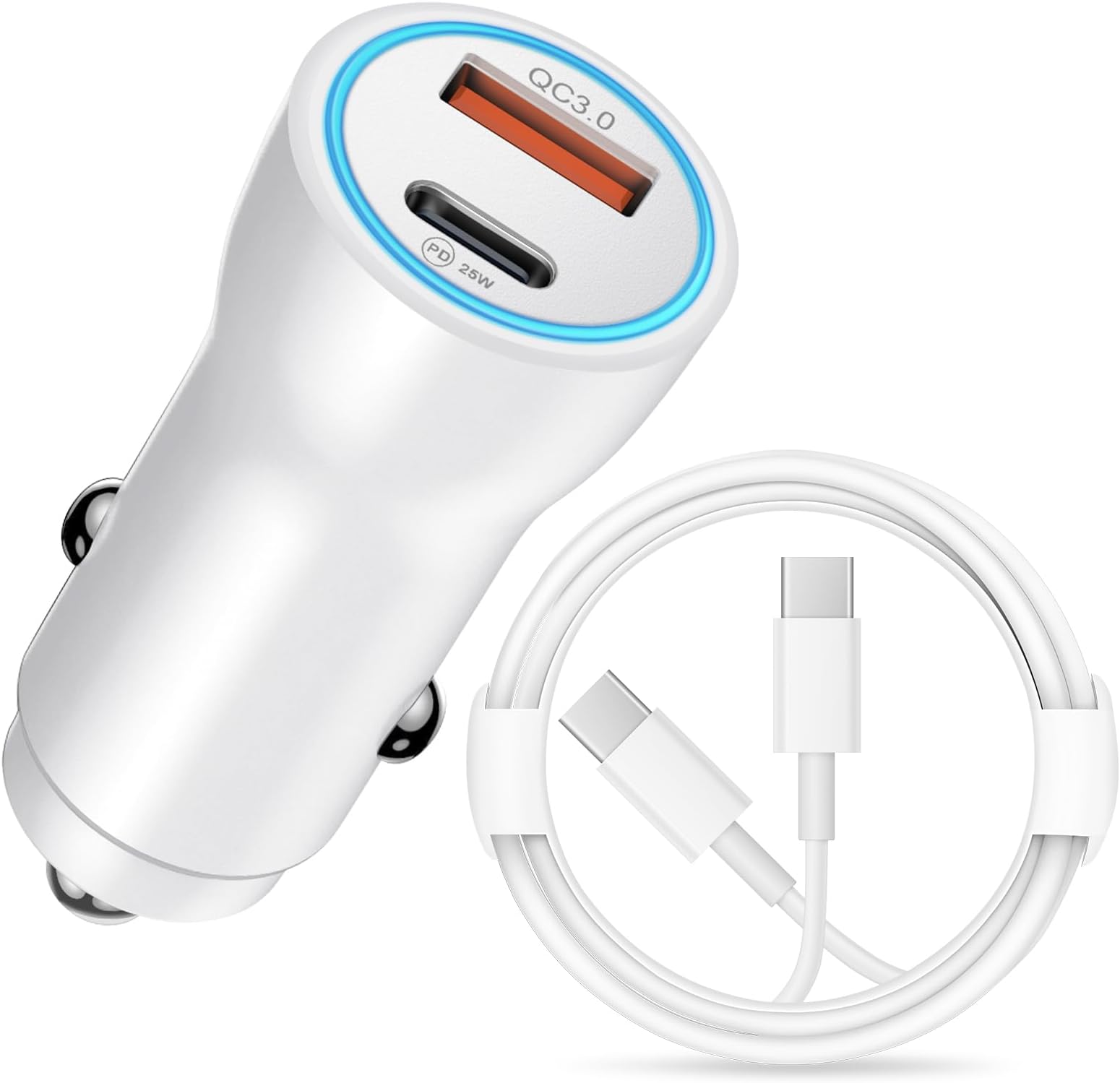 Amazon.com: iPhone 15 Car Charger Fast Charging, Dual USB and USB-C ...