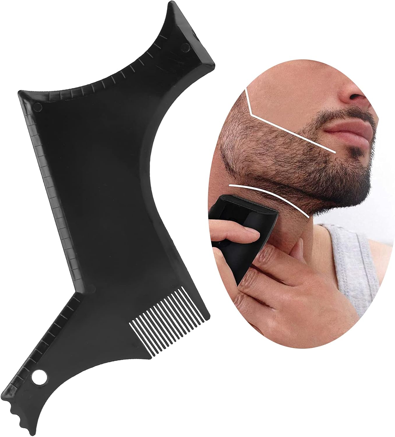 Beard Shaping Tools, Men’S Beard Template Beard Styling Black Plastics ...