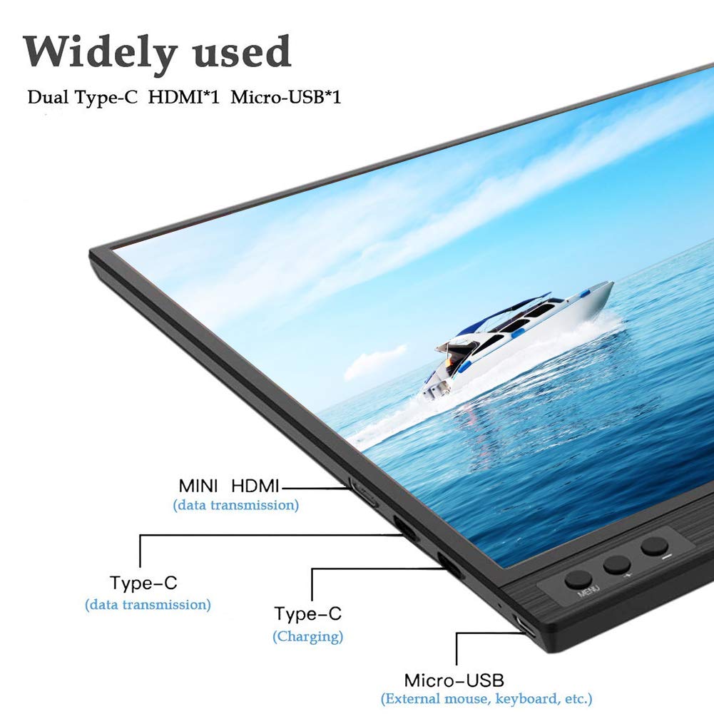 Buy Zunate 15.6" 1080P Portable Monitor, Ultra-Slim Full HD Computer ...